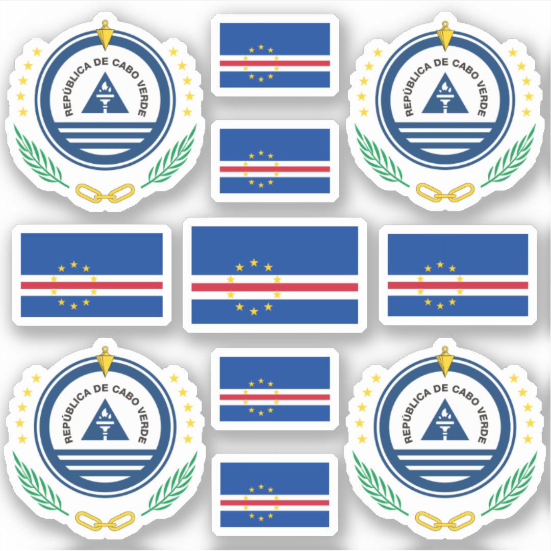 Cape Verde national symbols /Coat of arms and flag Sticker | Zazzle