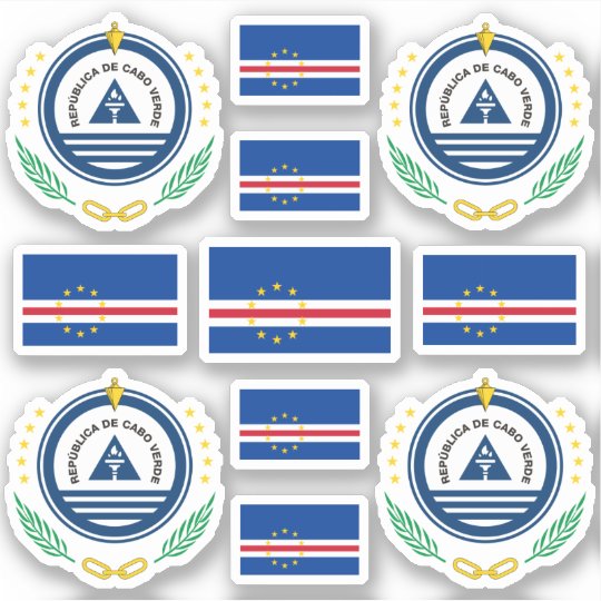 Cape Verde national symbols /Coat of arms and flag Sticker | Zazzle.com