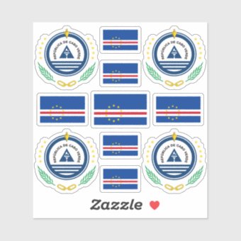Cape Verde national symbols /Coat of arms and flag Sticker | Zazzle