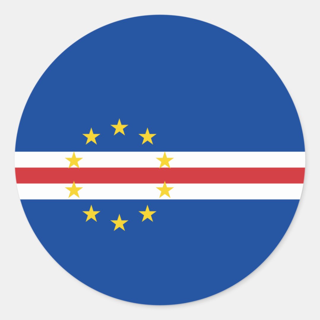 Cape Verdean Flag, Flag of Cape Verde Classic Round Sticker | Zazzle