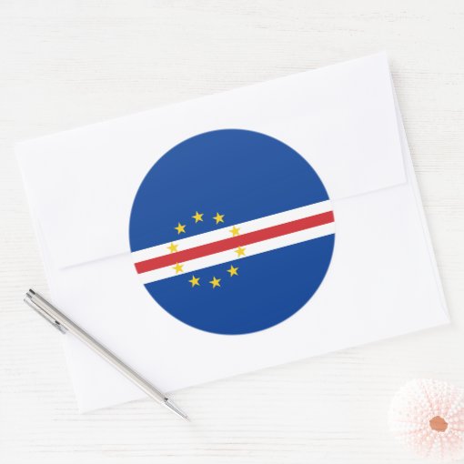 Cape Verdean Flag, Flag of Cape Verde Classic Round Sticker | Zazzle