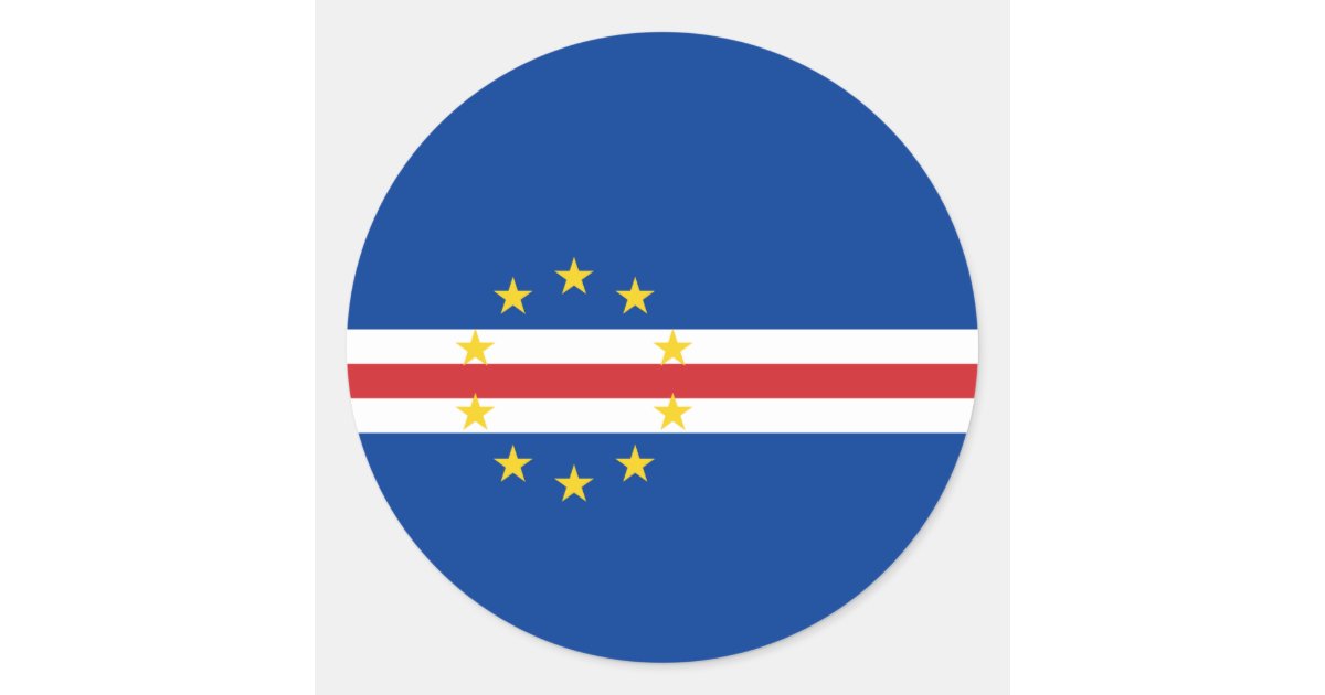 Cape Verdean Flag, Flag of Cape Verde Classic Round Sticker | Zazzle