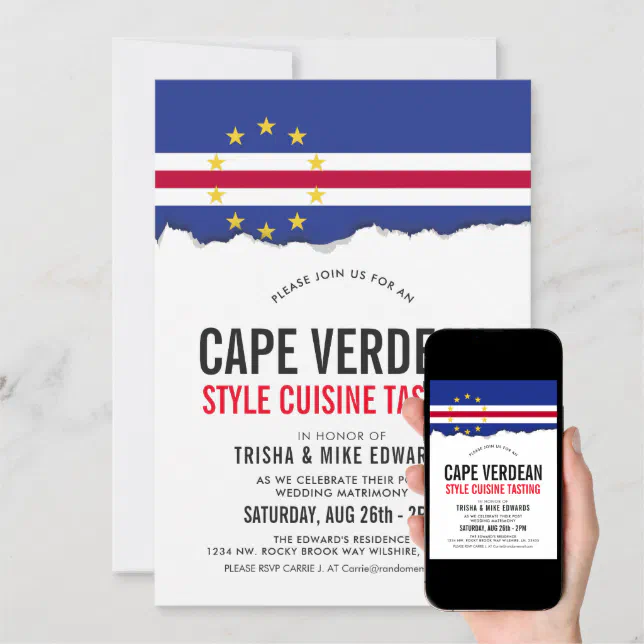 Cape Verdean Themed Cuisine | Party Flag Invite | Zazzle