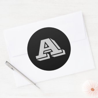 Capital Letter A Large Round Stickers by Janz | Zazzle