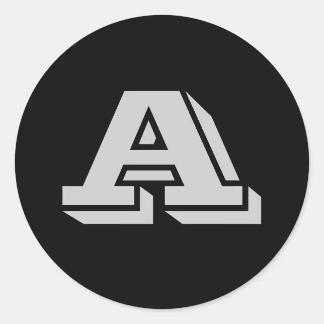 Capital Letter A Large Round Stickers by Janz | Zazzle