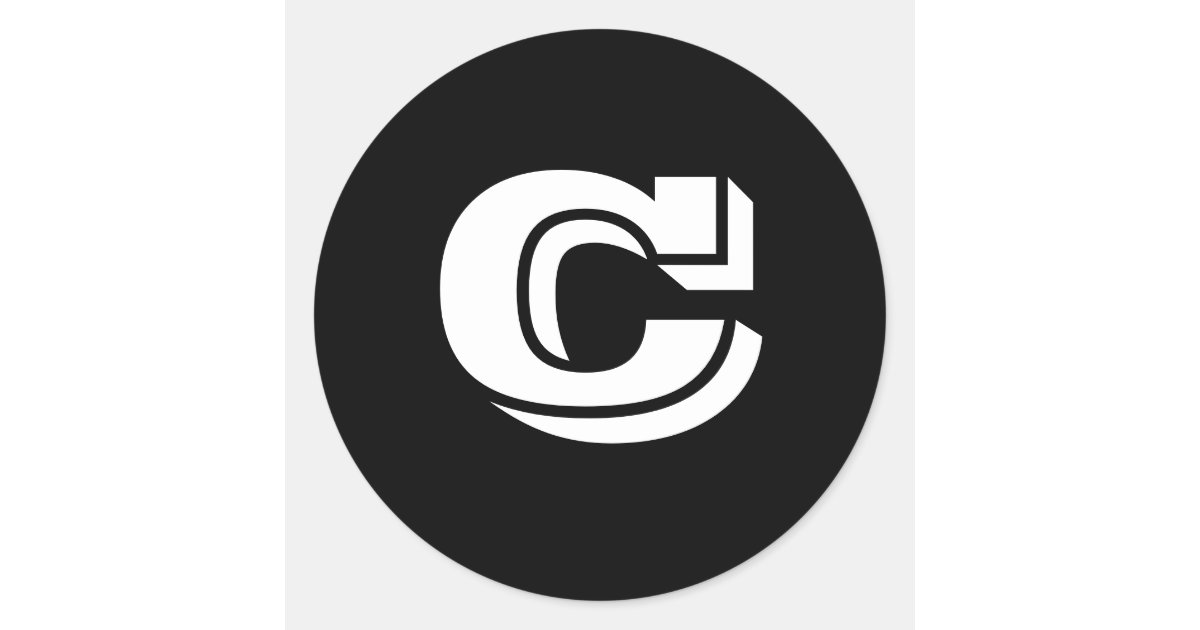 Capital Letter C Large Round Stickers by Janz | Zazzle
