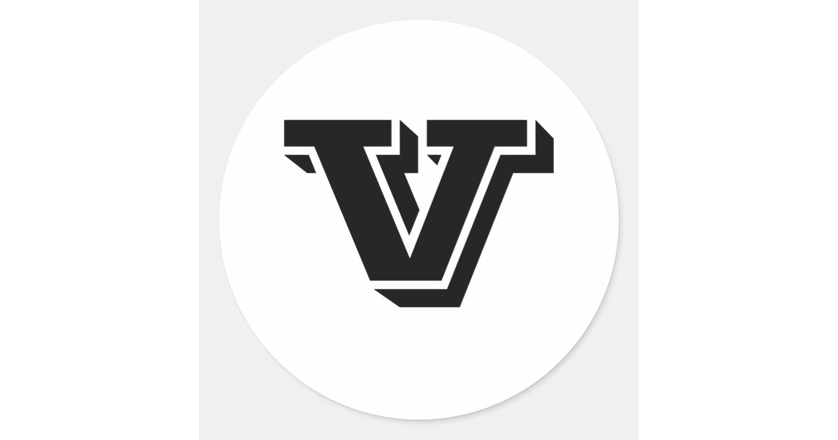 Capital Letter V Small Round Stickers by Janz | Zazzle.com