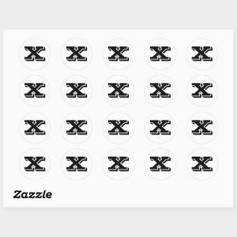 Capital Letter X Small Round Stickers by Janz | Zazzle