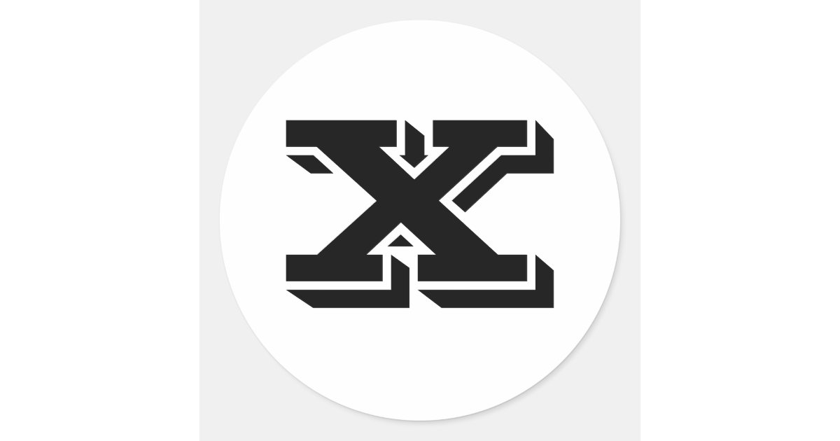 Capital Letter X Small Round Stickers by Janz | Zazzle
