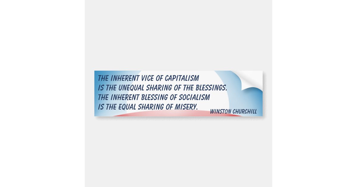 Capitalism v Socialism (Churchill) Bumper Sticker | Zazzle