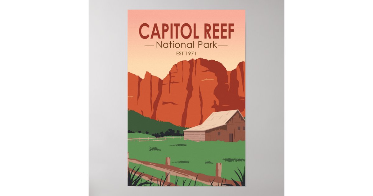 Capitol Reef National Park Ranch Vintage Poster | Zazzle