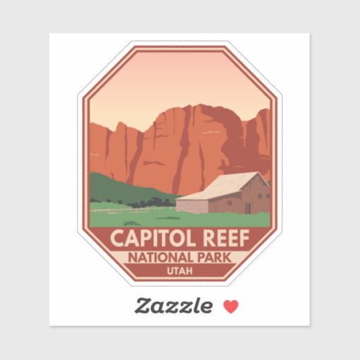 Capitol Reef National Park Ranch Vintage Sticker | Zazzle