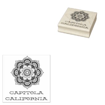 Capitola California Mandala Rubber Stamp | Zazzle