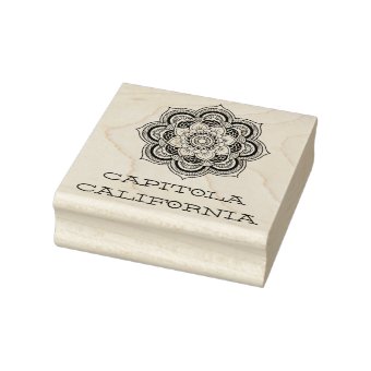 Capitola California Mandala Rubber Stamp | Zazzle