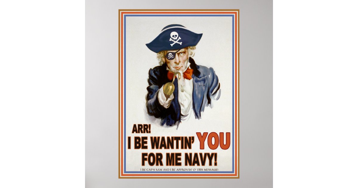 Cap'n Sam's Navy Poster | Zazzle