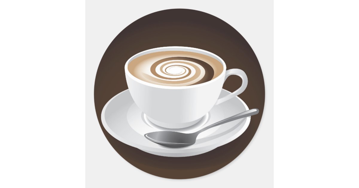 Cappuccino With Swirl Classic Round Sticker | Zazzle