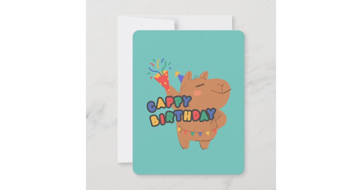 Cappy Birthday | Cute Capybara Happy Birthdday Holiday Card | Zazzle
