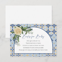 Capri Baby Shower, Citrus Italian, Books for Baby Enclosure Card | Zazzle