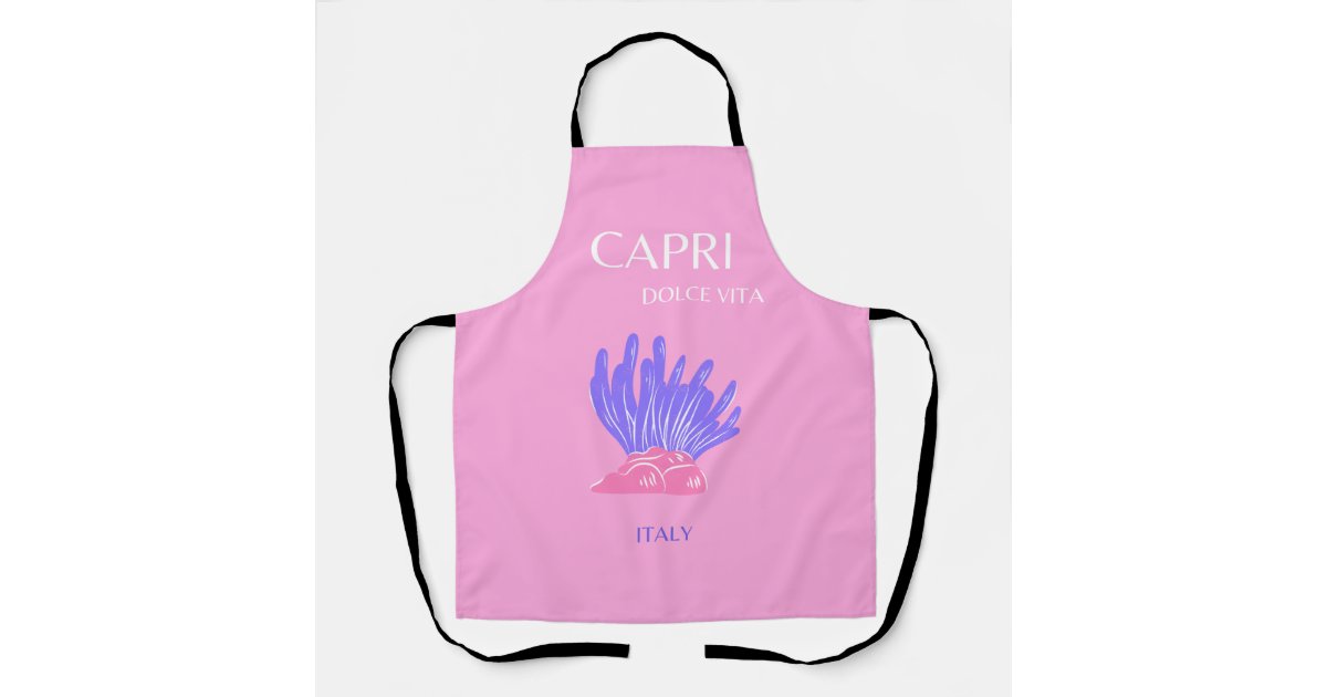 Capri, Italy, Preppy, Pink Apron | Zazzle