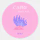 Capri, Italy, Preppy, Pink Classic Round Sticker | Zazzle