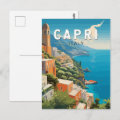 Capri Italy Travel Art Vintage Postcard | Zazzle