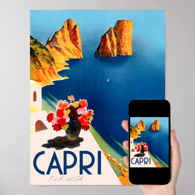Capri, Italy travel poster | Zazzle