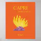Capri, Italy, Travel, Preppy, Orange Poster | Zazzle