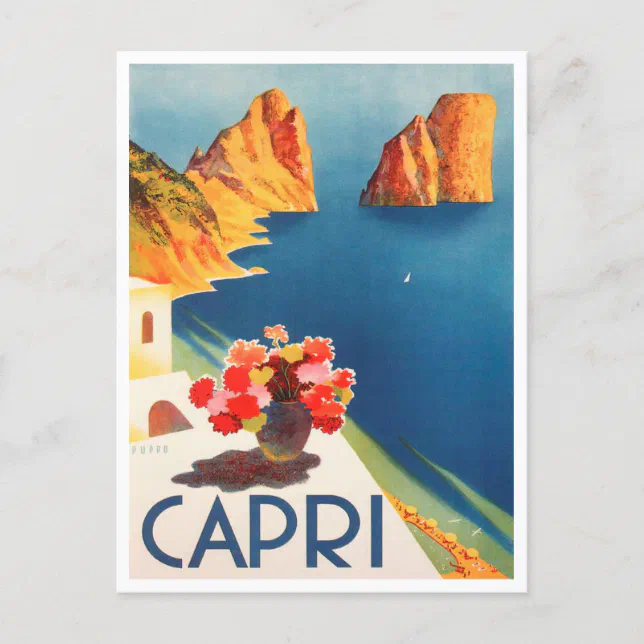 Capri, italy Vintage Travel Postcard | Zazzle