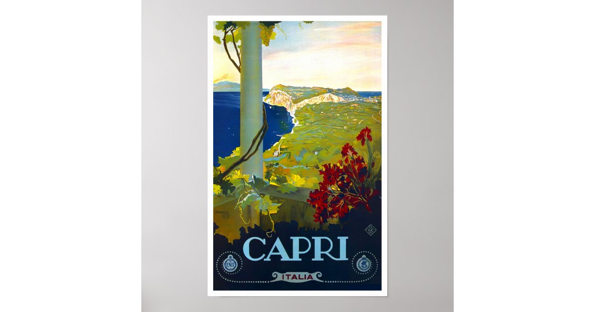 Capri Italy vintage travel Poster | Zazzle