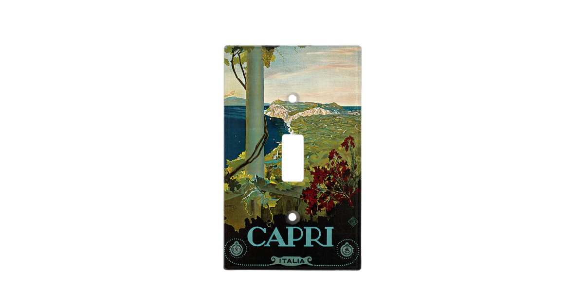 Capri, Italy, Vintage Travel Poster Art Italia Light Switch Cover | Zazzle
