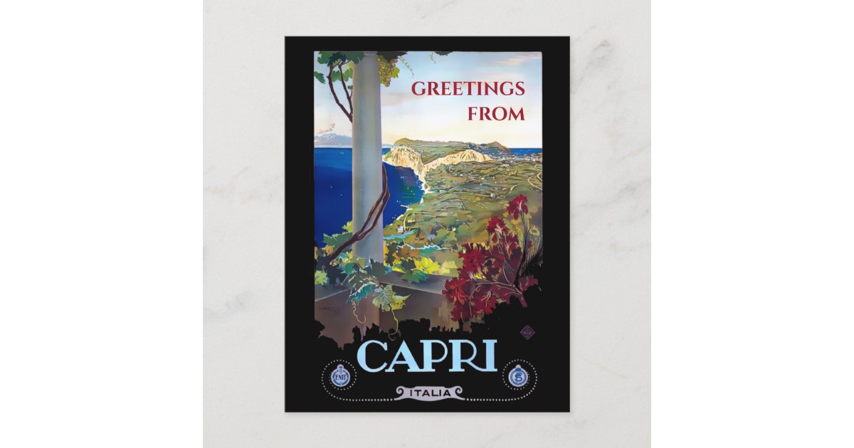 Capri, Italy Vintage Travel Tourism Postcard | Zazzle