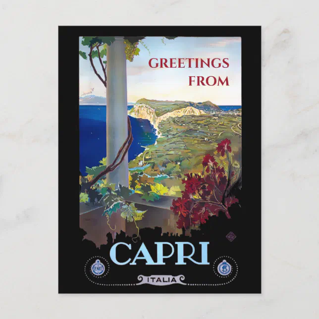 Capri, Italy Vintage Travel Tourism Postcard | Zazzle