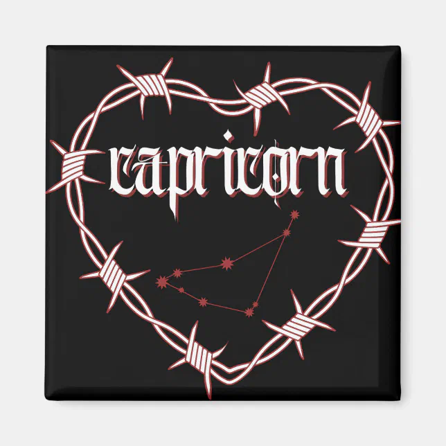 Capricorn Constellation Gothic Barbed Wire Design Magnet | Zazzle