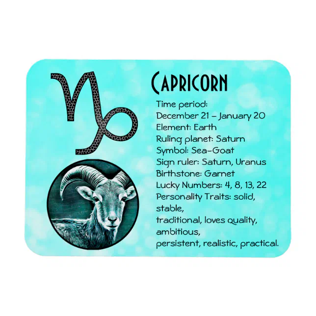 Capricorn Horoscope Traits and Facts Magnet | Zazzle