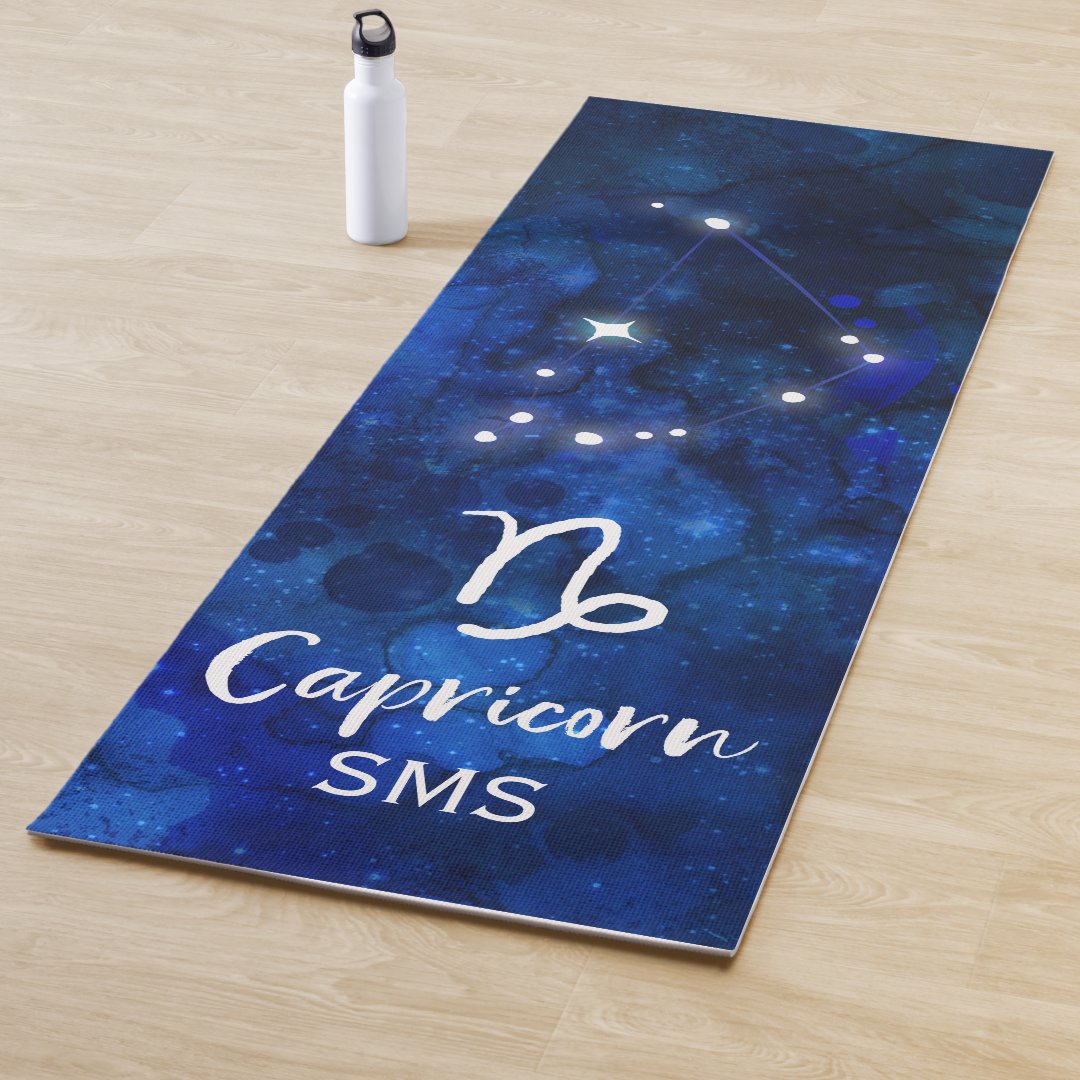 Capricorn Zodiac Constellation Galaxy Sky Monogram Yoga Mat | Zazzle