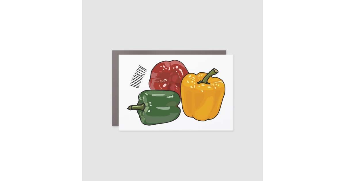 Capsicum cartoon illustration car magnet | Zazzle