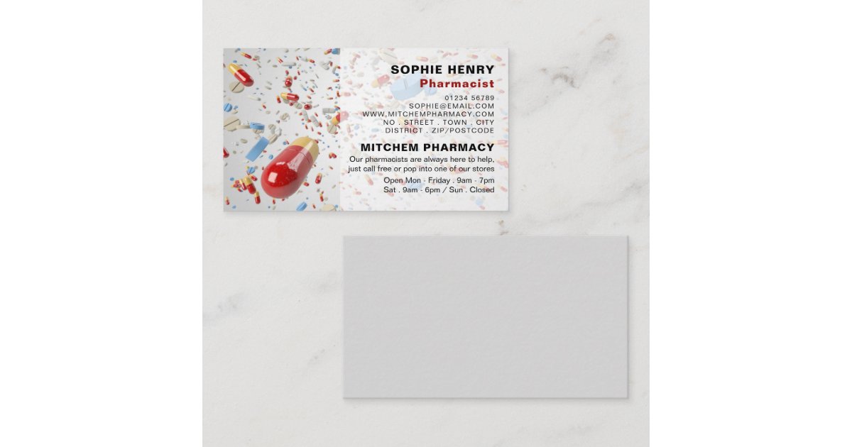 Capsule Design, Pharmacy, Pharmacists Business Card | Zazzle