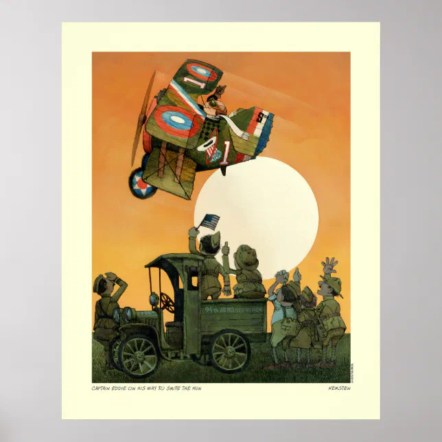 Capt. Eddie On His WayTo Smite The Hun .. Poster | Zazzle