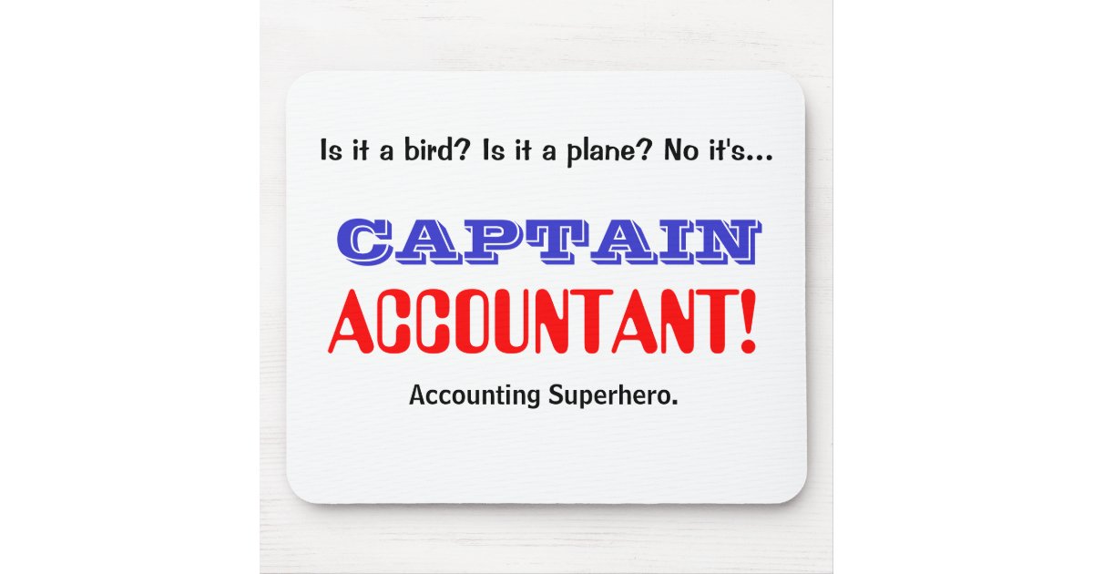 Captain Accountant Accounting Superhero Mouse Pad | Zazzle