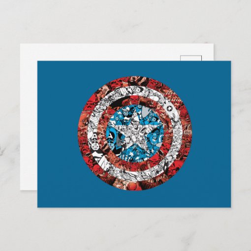 Captain America Comic Patterned Shield Postcard | Zazzle