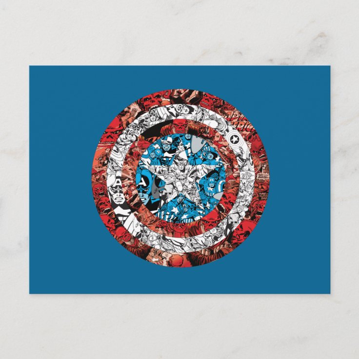 Captain America Comic Patterned Shield Postcard | Zazzle