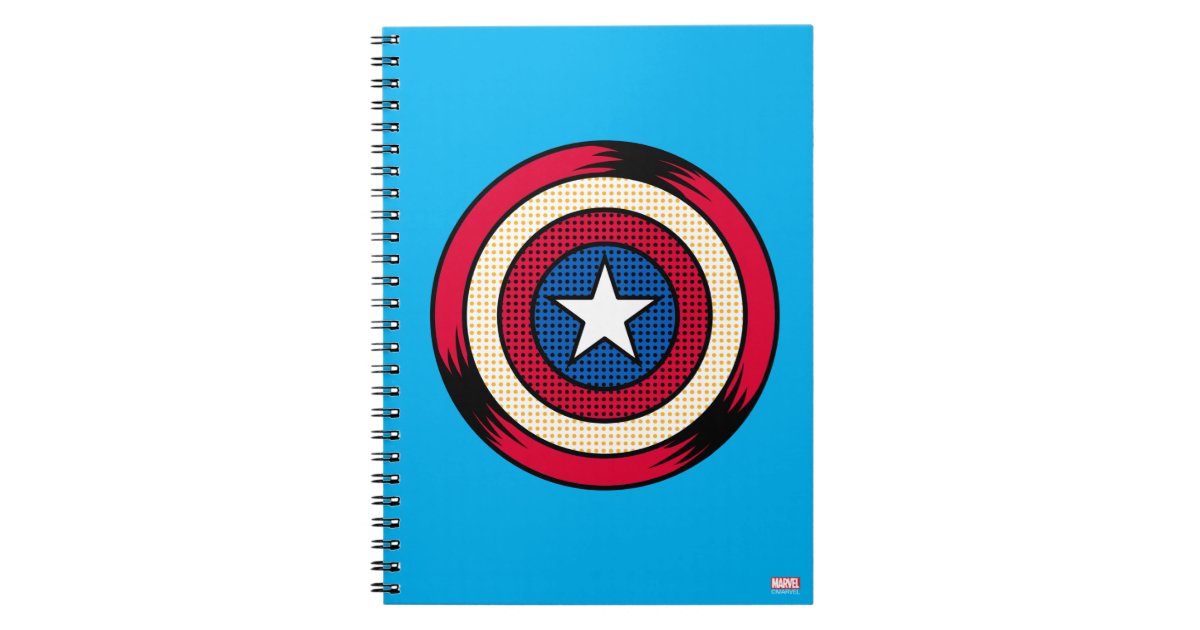 Captain America Halftone Shield Notebook | Zazzle