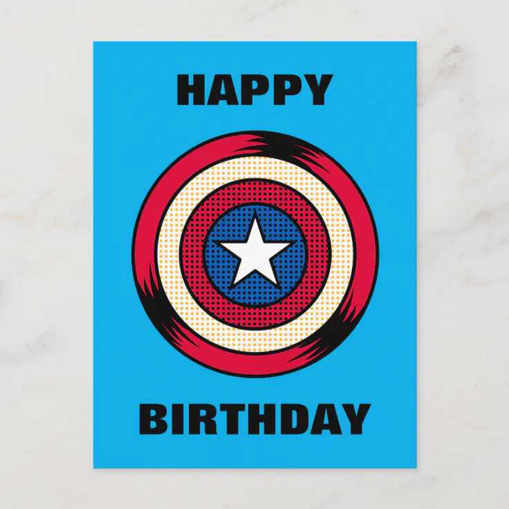 Captain America Halftone Shield Postcard | Zazzle