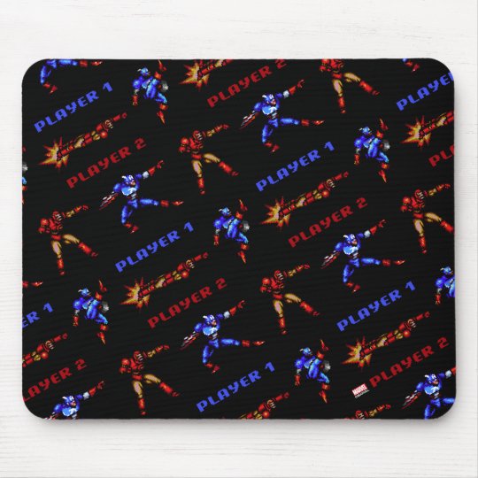 Captain America & Iron Man Player Sprite Pattern Mouse Pad | Zazzle.com