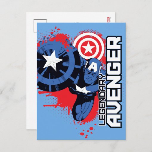 Captain America Legendary Avenger Postcard | Zazzle