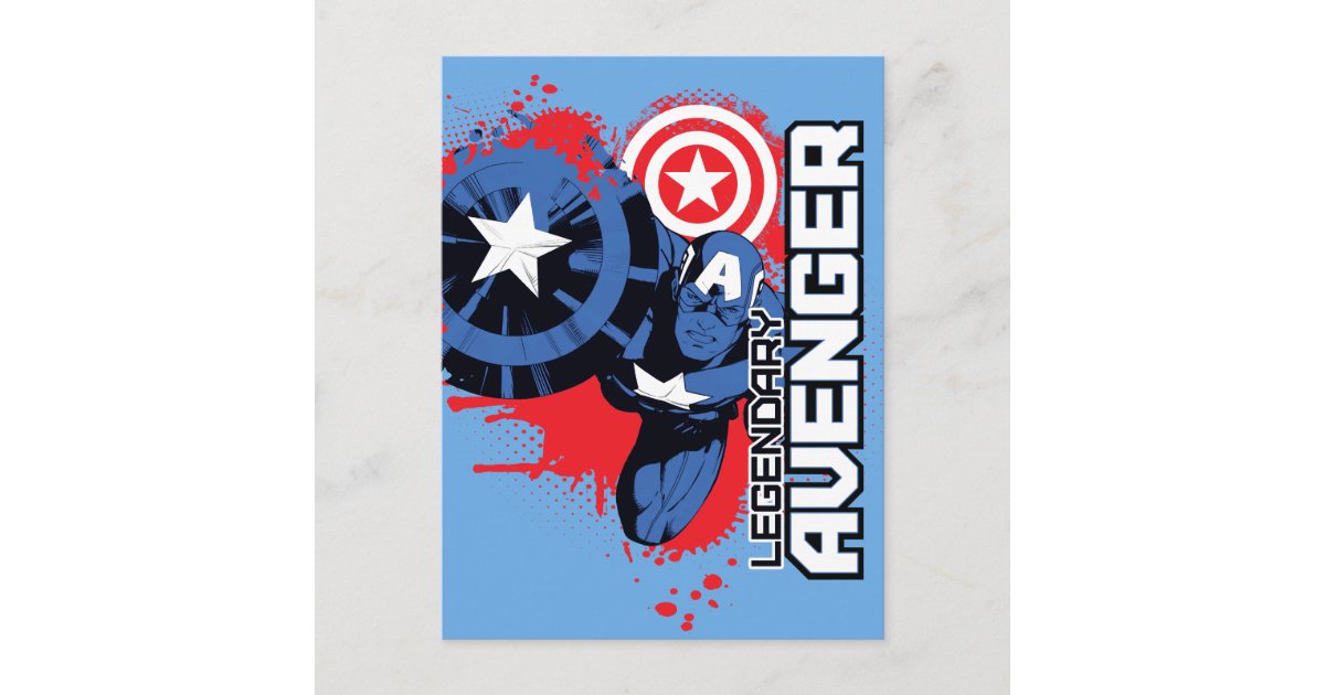 Captain America Legendary Avenger Postcard | Zazzle