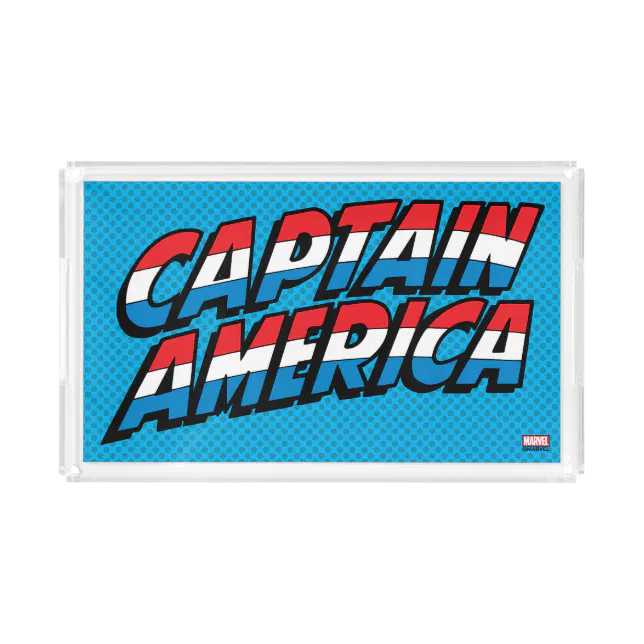 Captain America Name Logo Acrylic Tray | Zazzle