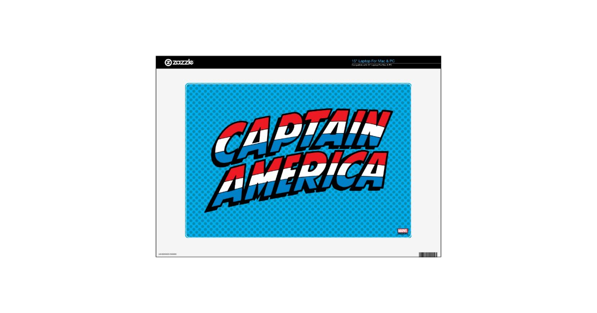 Captain America Name Logo Laptop Decals | Zazzle
