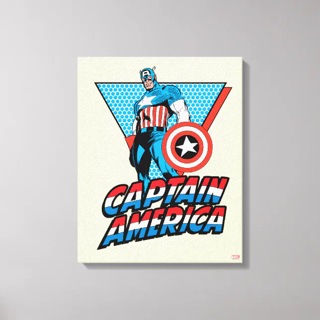 Captain America Retro Character Graphic Canvas Print | Zazzle