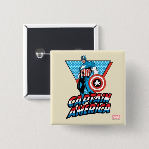 Captain America Retro Character Graphic Pinback Button | Zazzle